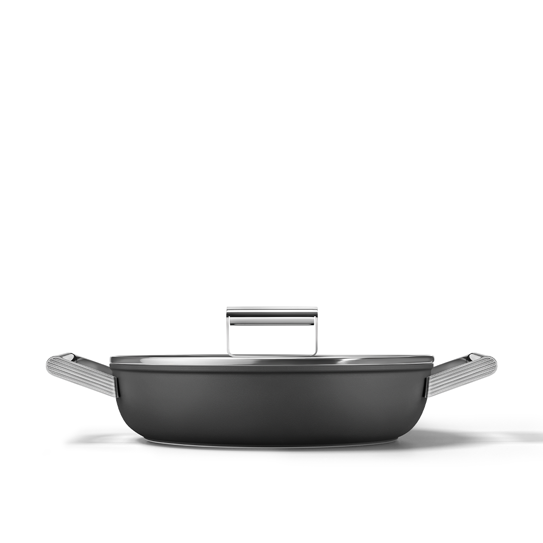 Skillet - Deep Pan 2 handles w/lid 28cm - Black – SMEG Philippines