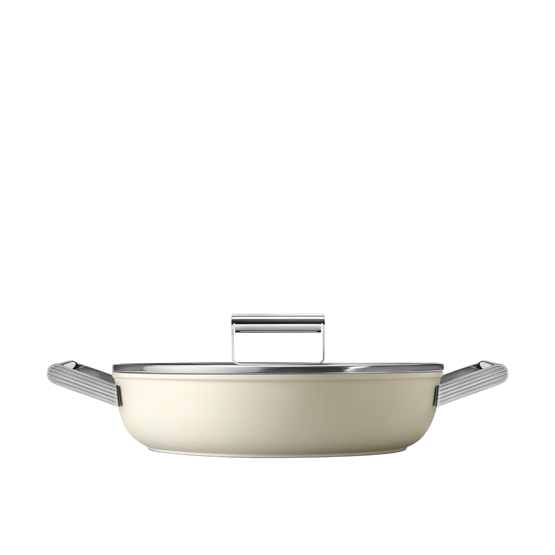 Skillet - Deep Pan 2 handles w/lid 28cm - Cream – SMEG Philippines