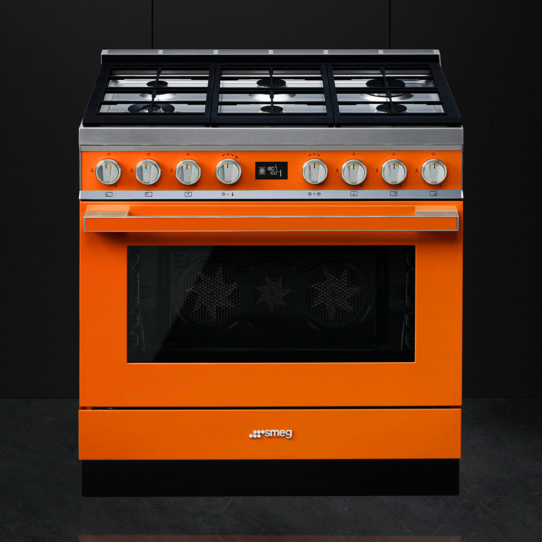 Portofino 90cm Gas Cooker Orange - CPF9GPOR | Shop at SMEG Philippines