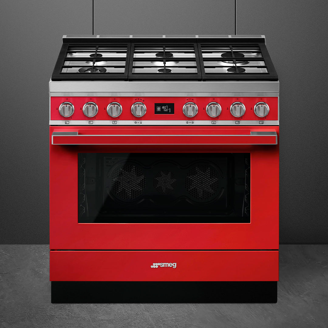 Portofino 90cm Gas-Electric Cooker Red - CPF9GPR – SMEG Philippines