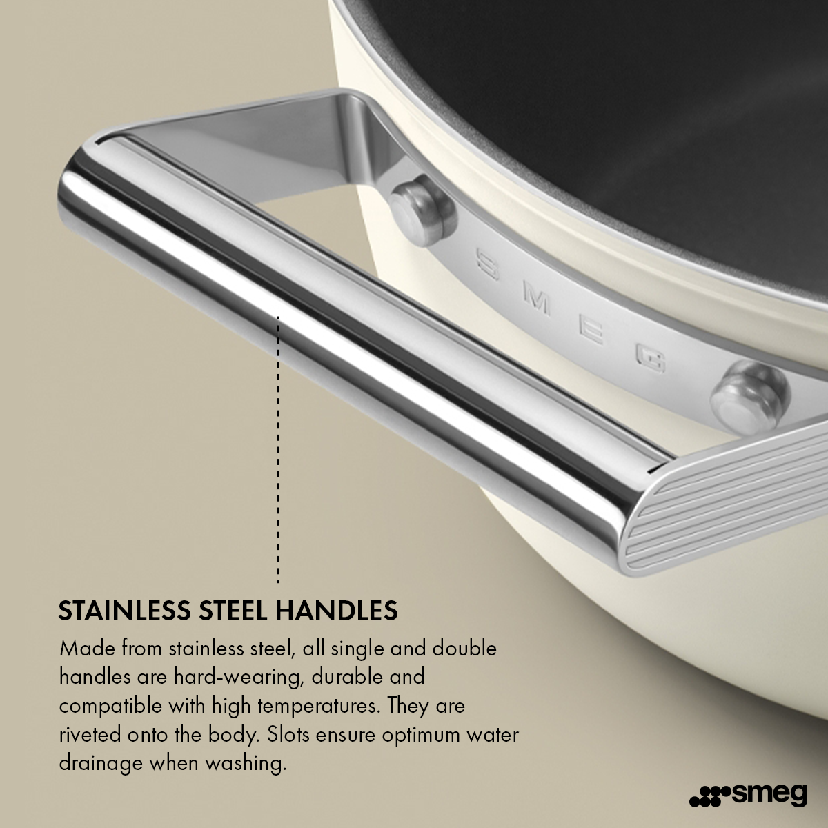 Skillet - Deep Pan 2 handles w/lid 28cm - Cream – SMEG Philippines