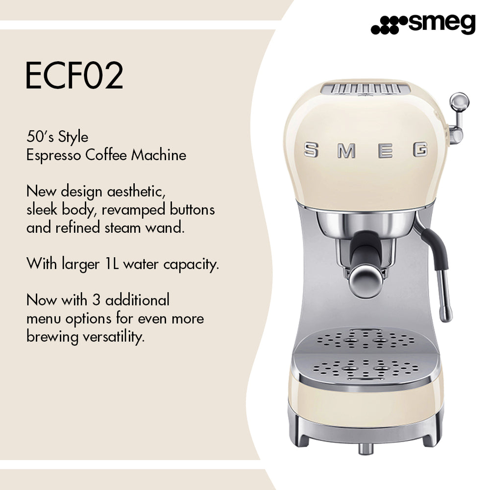 Espresso Coffee Machine - Cream - ECF02CREU – SMEG Philippines