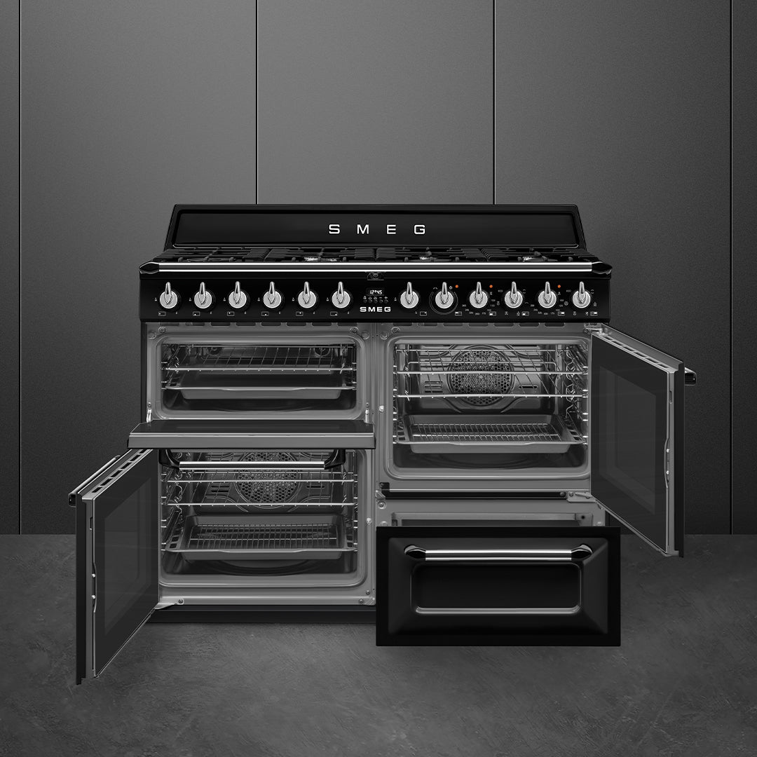 Victoria 110cm Gas-Electric Cooker Black - TR4110BL1 | Shop at SMEG ...